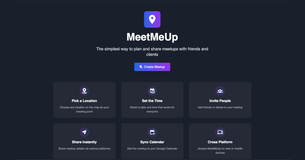 MeetMeUp - Meetup Planning Made Easy